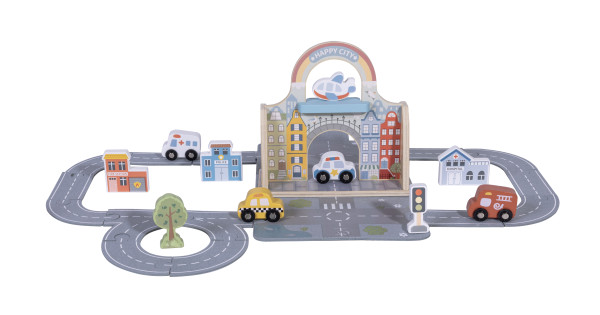 Město sada v kufříku s dráhou | Tooky Toy